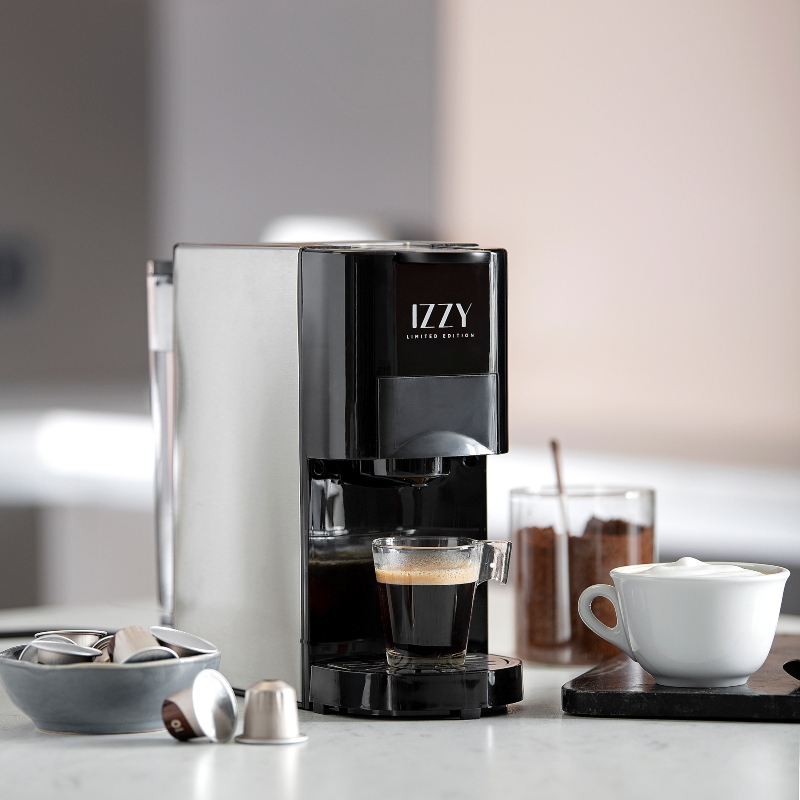 Espressor cu capsule Izzy, IZ-6009, 2in1 Automatic, Black Silver, 20 ...